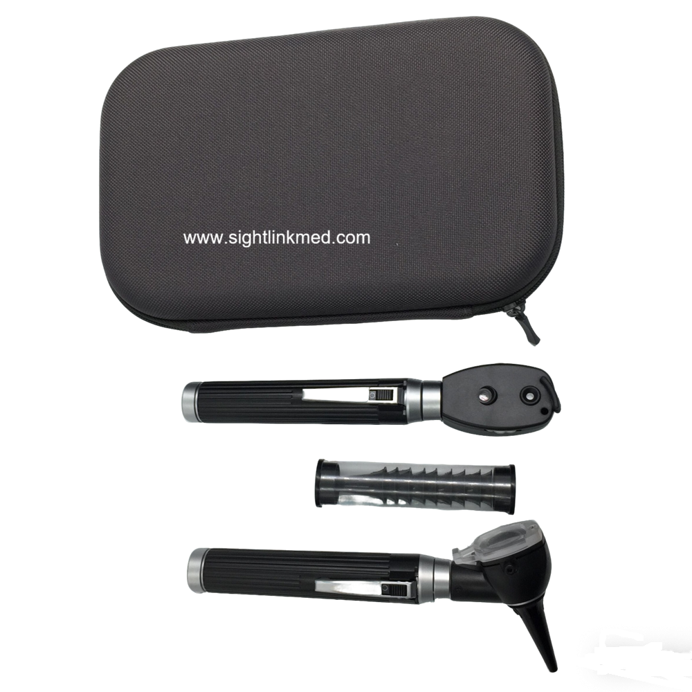Portable Ophthalmoscope and Otoscope 2.5X In Zipper case with AAA ...